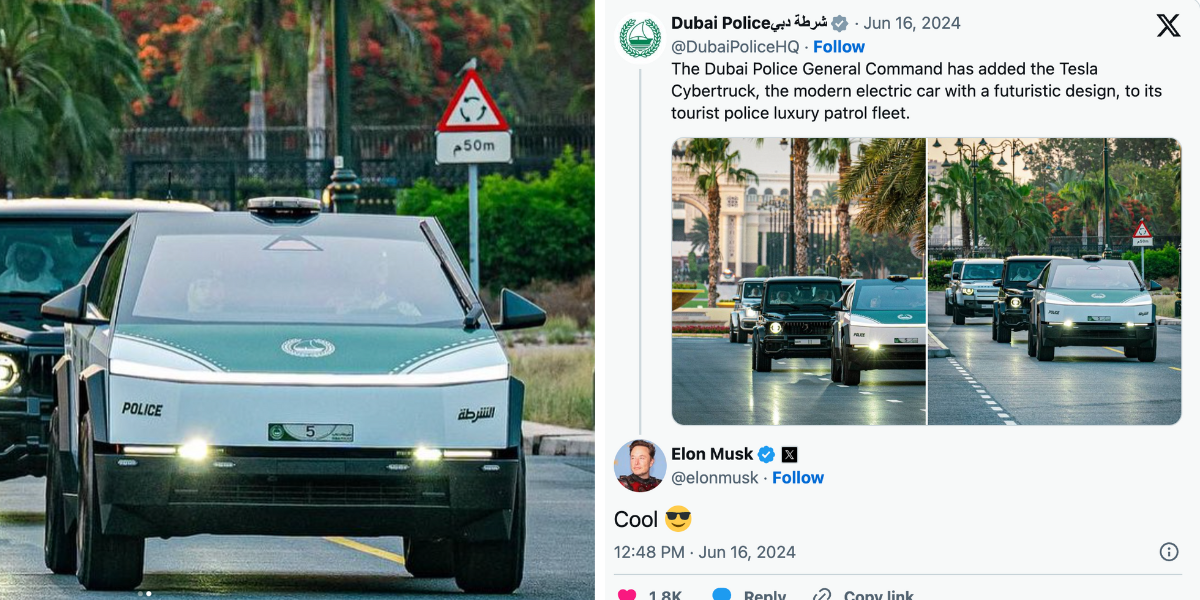 Cybertruck i Dubai: Polisens nya reklampelare - Dagens PS